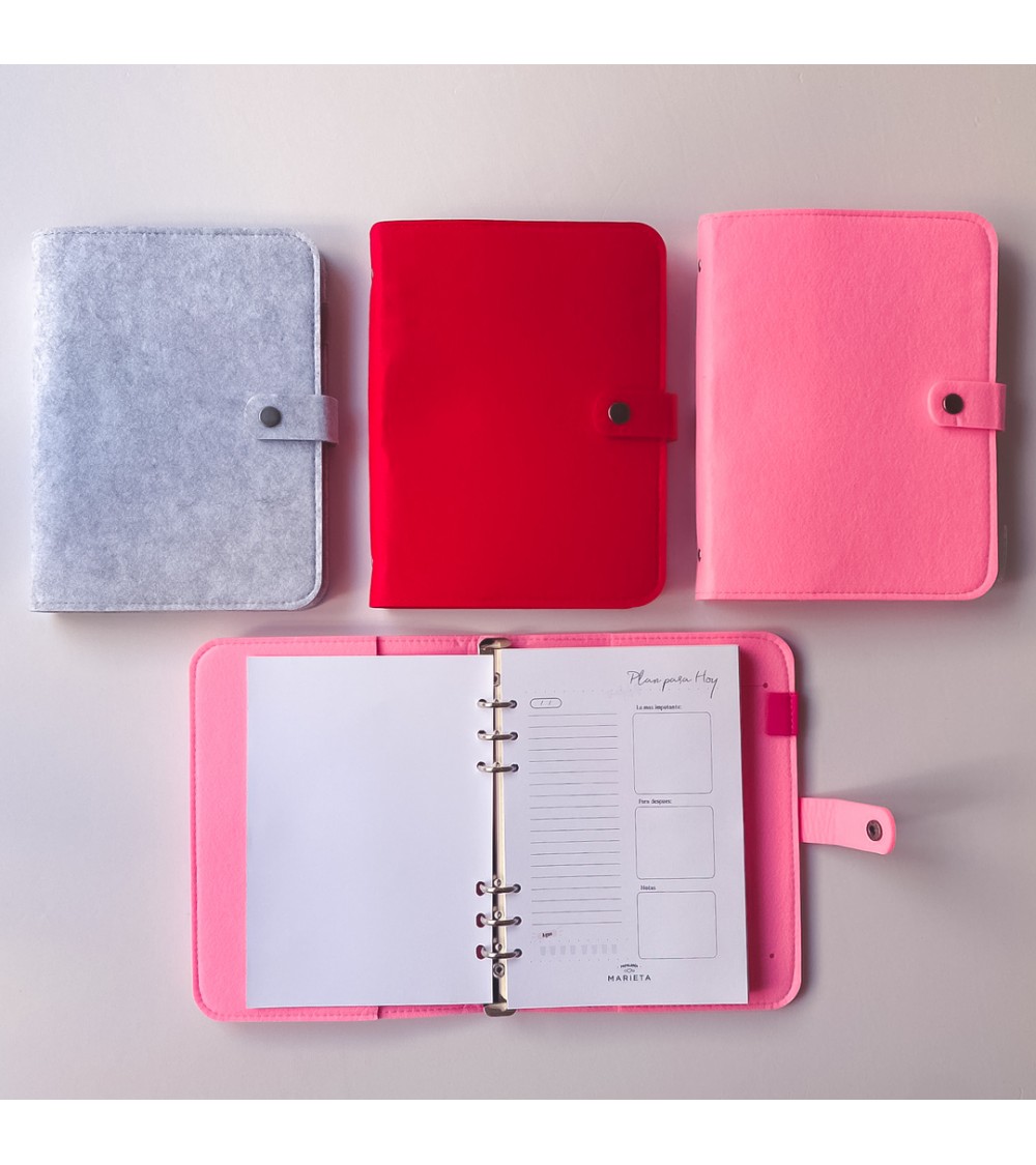 Planner A5 Fieltro - Rojo